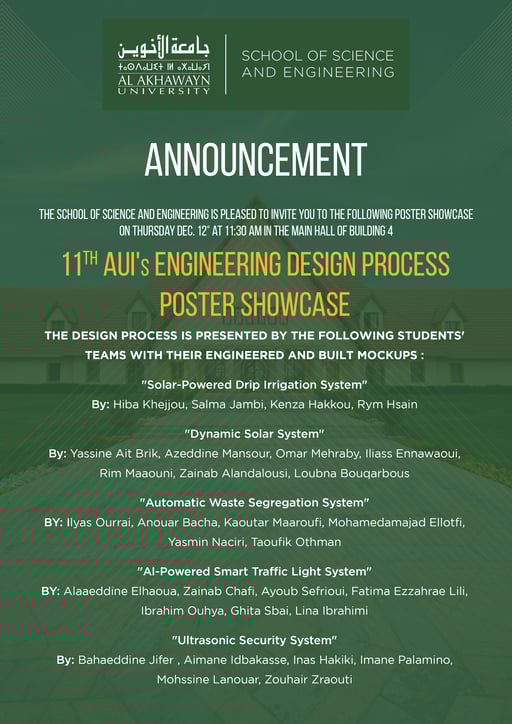 11th EDP Engineering Design Process – Poster Showcase